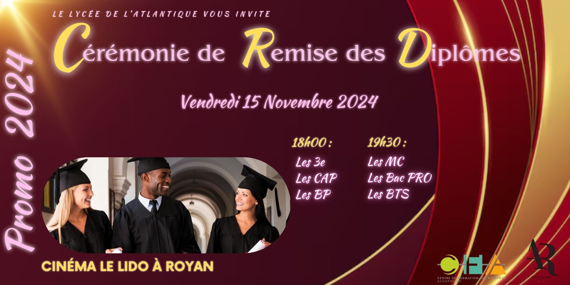 Cérémonie de remise des diplômes 2024 - Lycée de l'Atlantique Royan